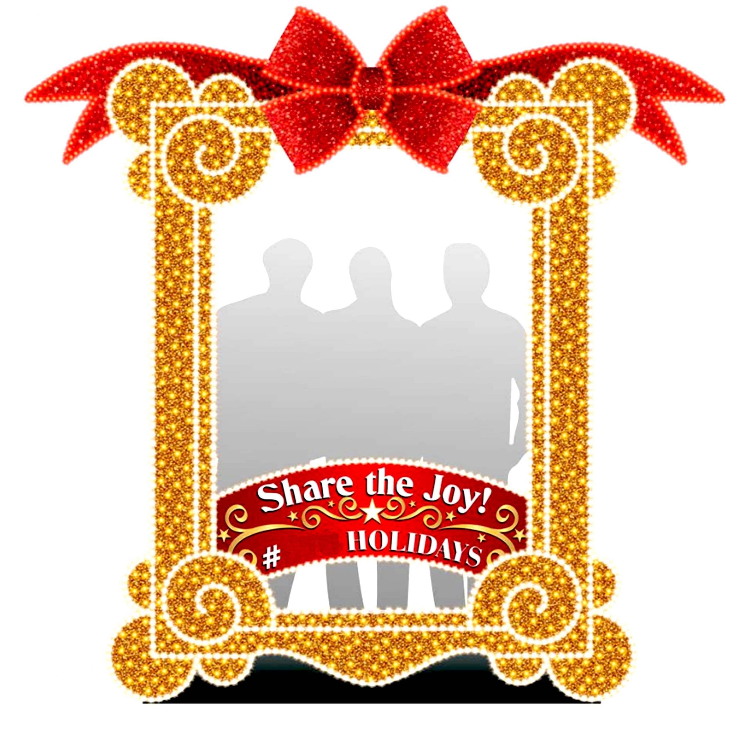 Gilded Photo Op Frame - Commercial Holiday Decorations & Seasonal Banners