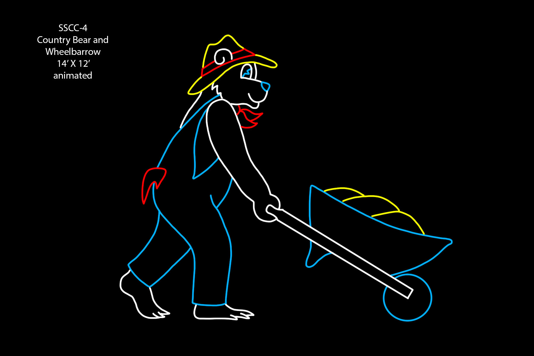 COUNTRY BEAR & WHEELBARROW (animated) - Commercial Holiday Decorations ...